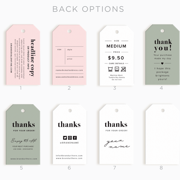 Angled Corner Tags – Orange Valentine