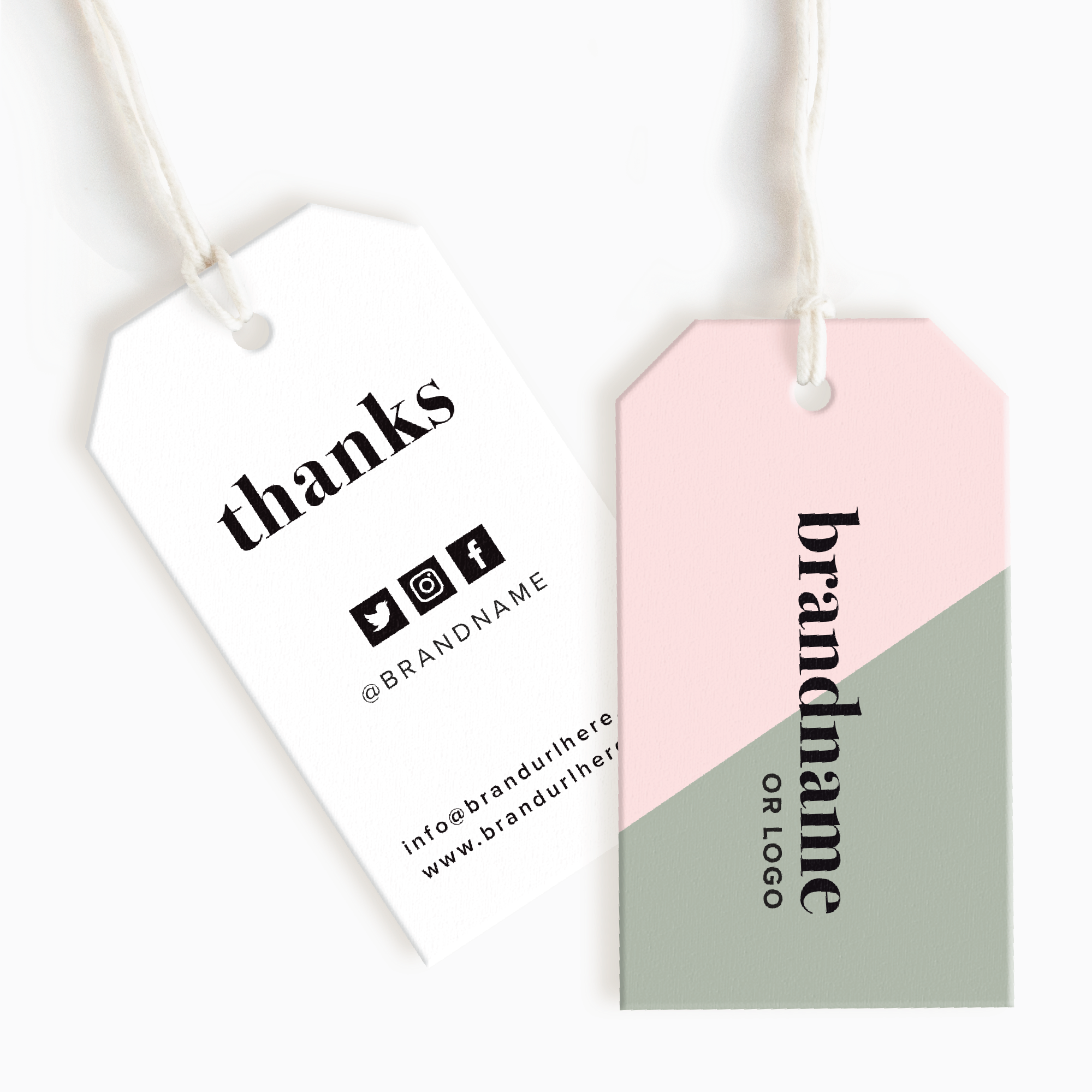 Angled Corner Tags – Orange Valentine
