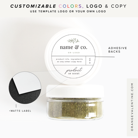 Round Product Labels – Orange Valentine