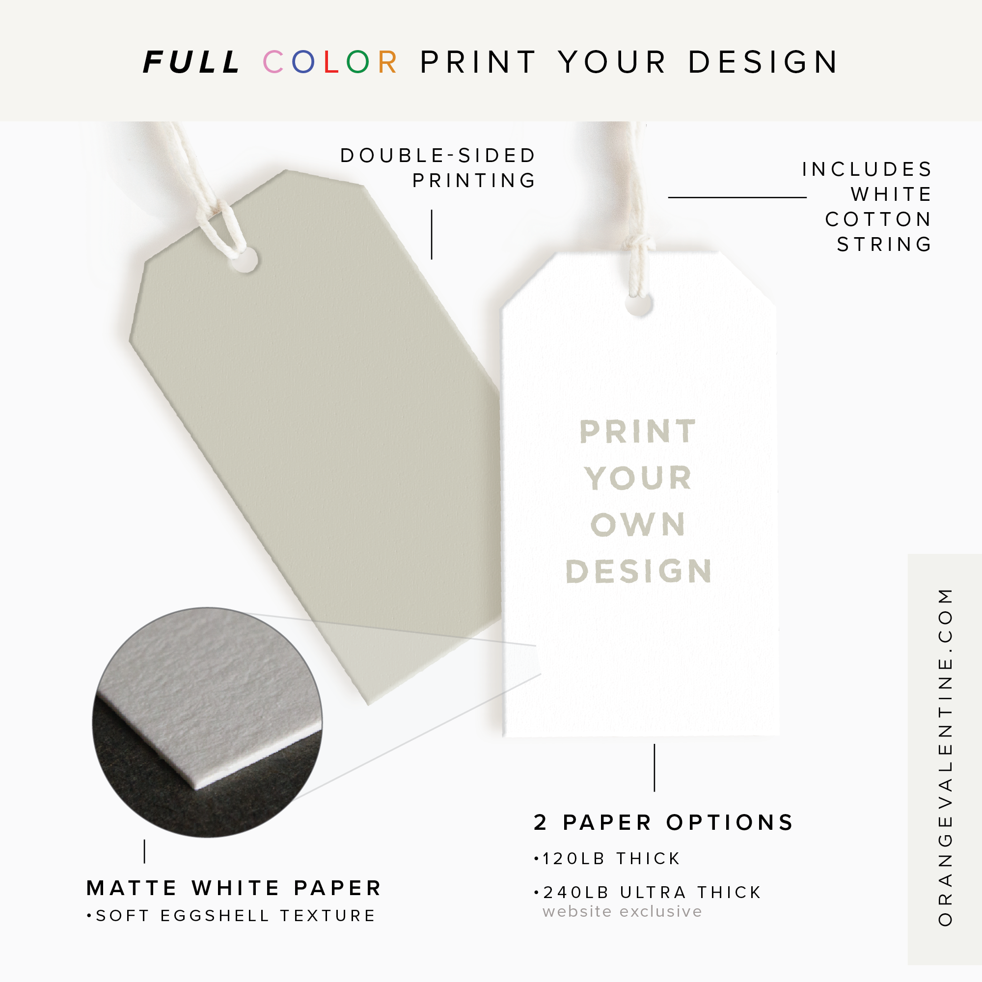 Angled Corner Tags – Orange Valentine